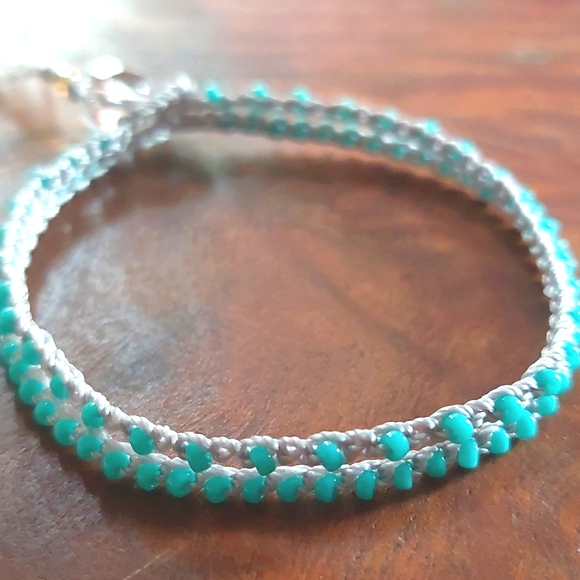 Hand Crafted | Jewelry | Handcrafted Bead Crochet Bracelet In Turquoise ...